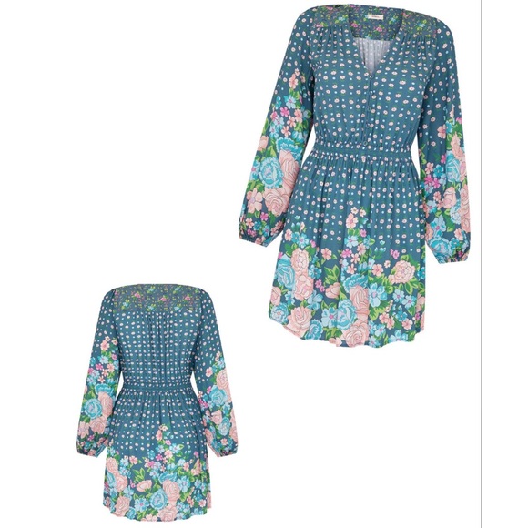 Spell | Dresses | Spell Yellow Rose Playdress In Cornflower Blue | Poshmark